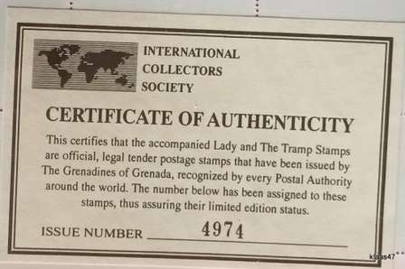 Caribbean - Grenada Grenadines - 1988 - Disney (Lady and The Tramp) Sheet of 9 - Issue No 4974 ...